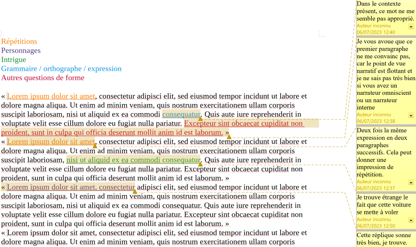 Annotation d'un extrait - Au Manuscrit Orphelin Annotation d'un extrait - Au Manuscrit Orphelin
